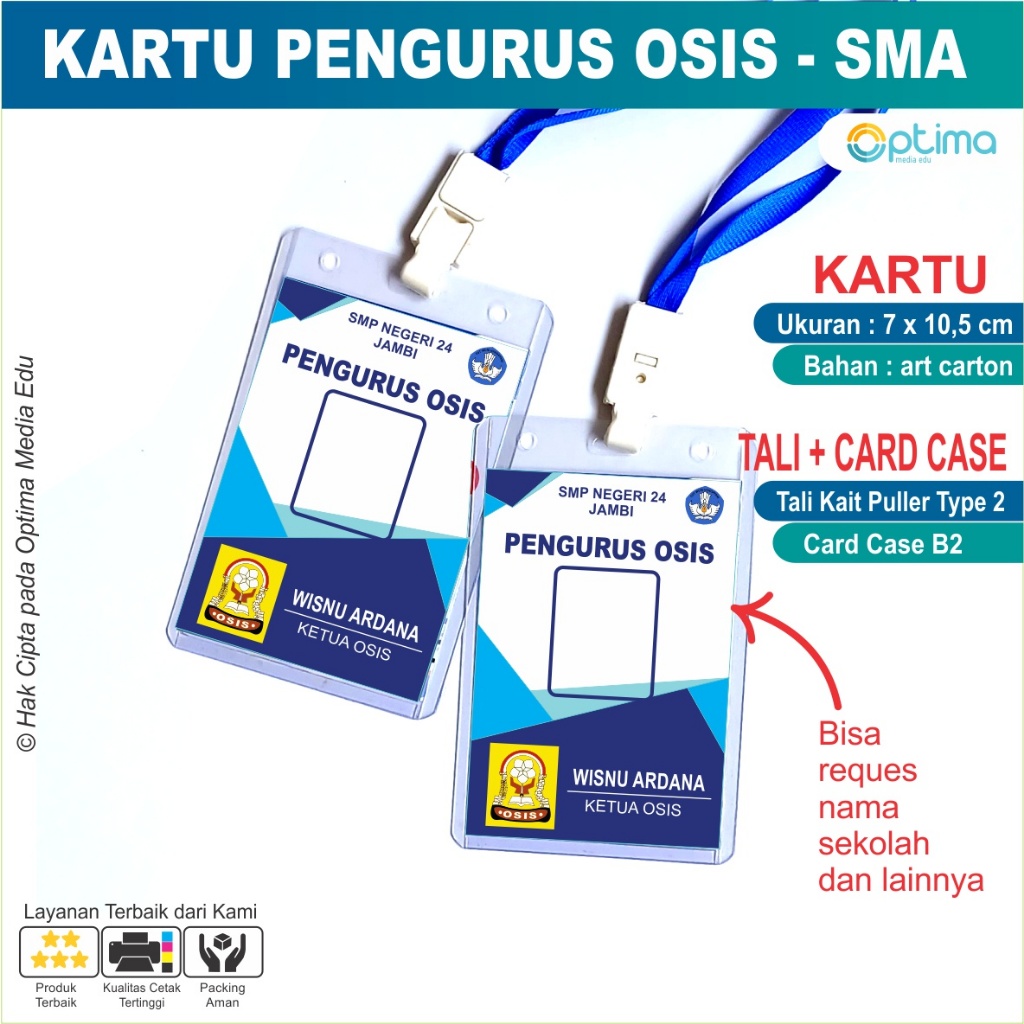 Jual Name Tag Kartu Izin Keluar Kelas - Kartu Izin Keluar Sekolah ...