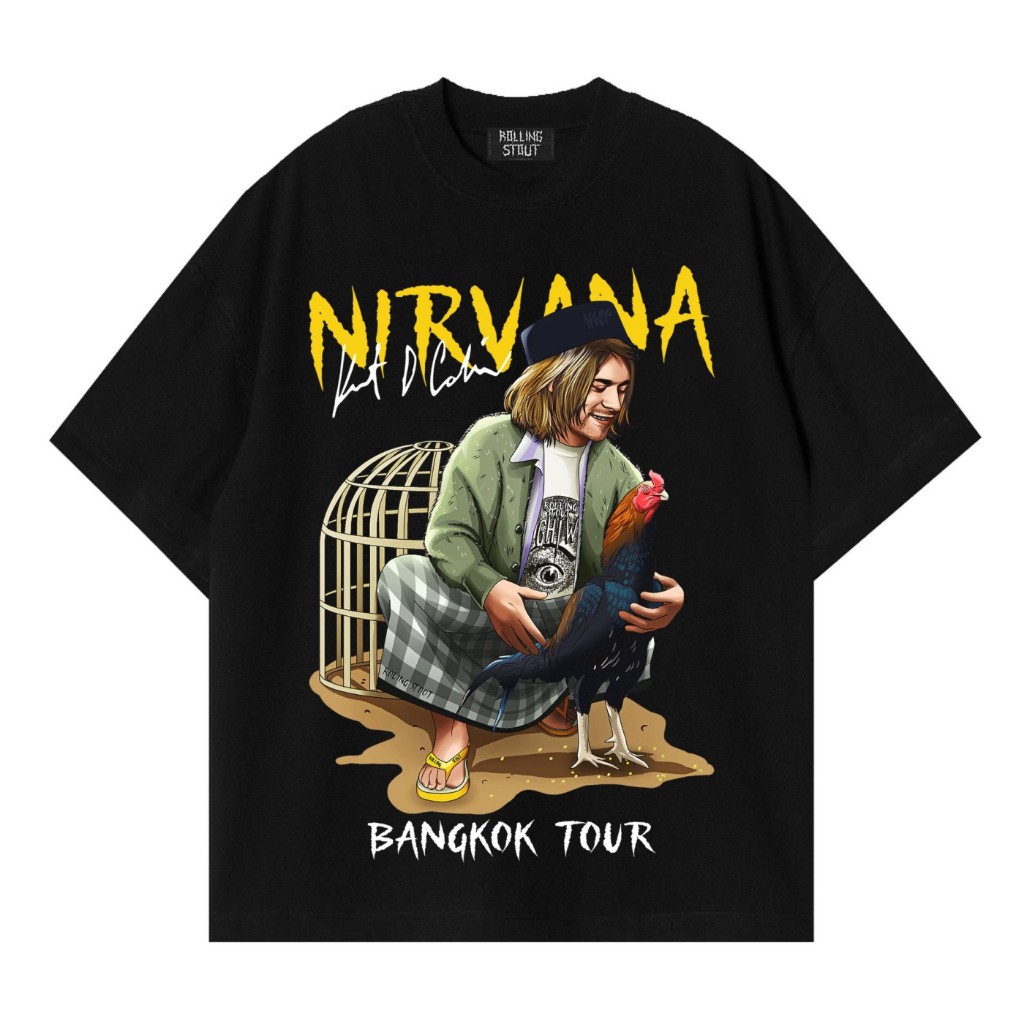 Jual Rollingstout Tshirt - Nirvana Series | Kaos Band | Parodi | Kurt Cobain | BAJU MUSIK METAL ...