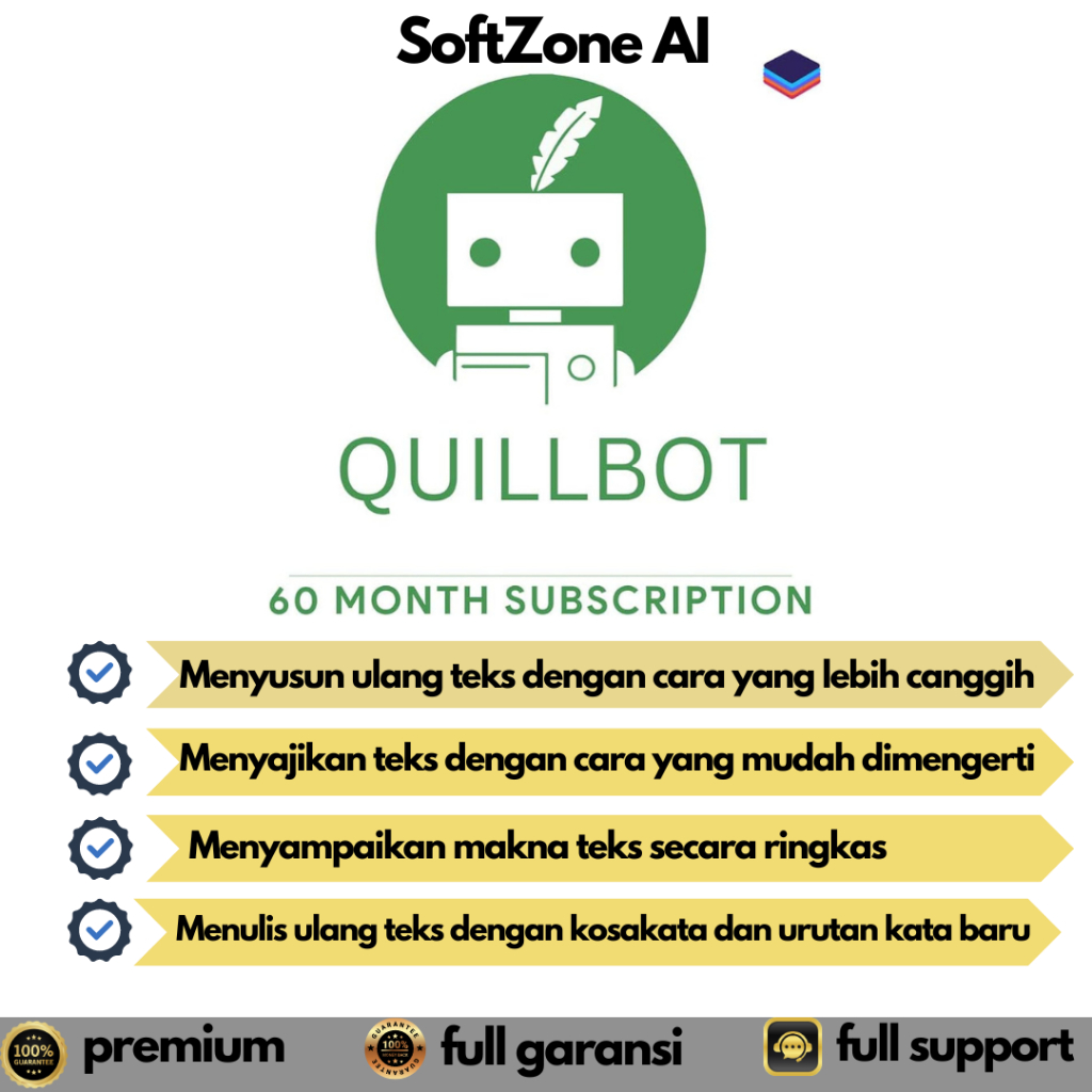 Jual Quillbot-[BULANAN]-Alat parafrase bertenaga AI QuillBot akan meningkatkan tulisan Anda ...