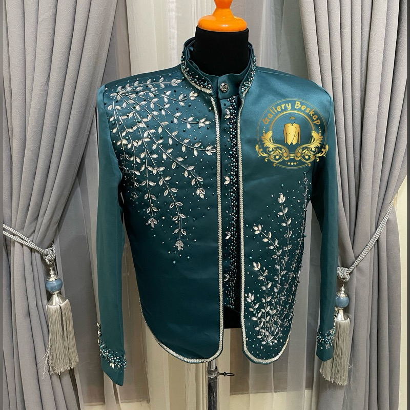 Jual Beskap pengantin/ beskap solo/ beskap jawa/ hewes warna biru ...