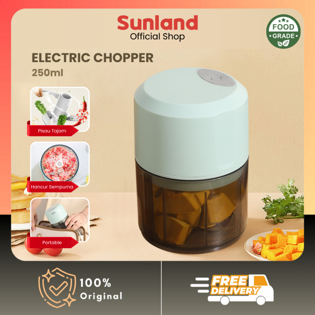 Jual Sunland Mini Chopper Blender Portable Gilingan Mini Bumbu dan ...
