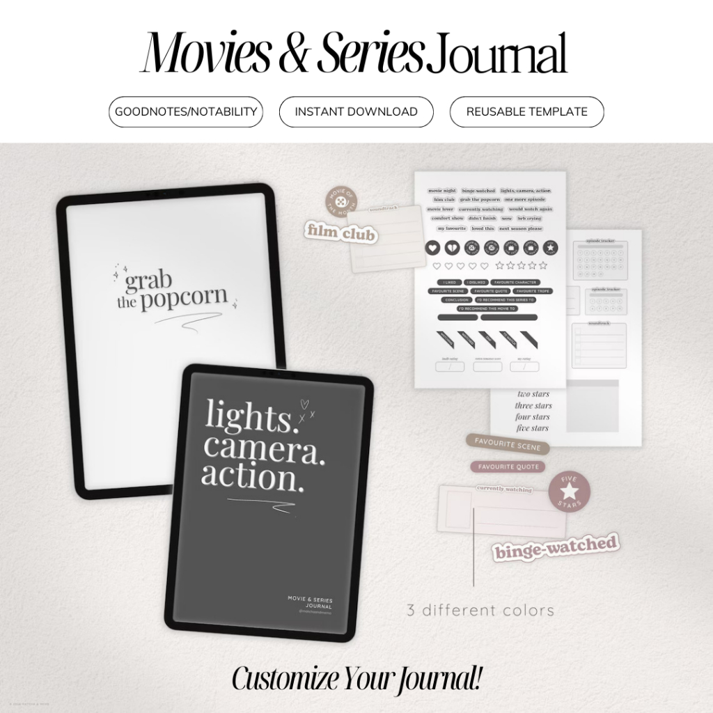 Jual Digital Movie & Series Journal - Digital Journal & Planner ...
