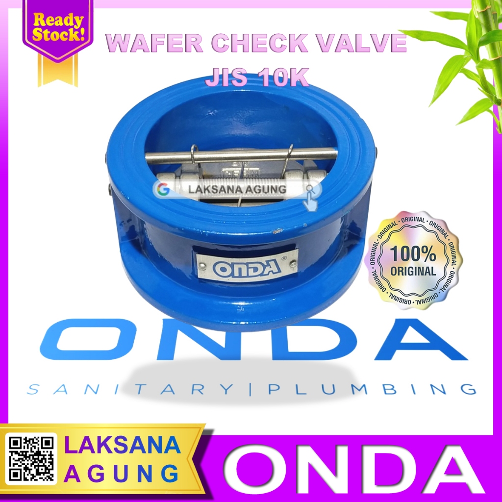Jual ONDA Wafer check valve 3 inch | Wafer check valve 10K 3" Onda ...