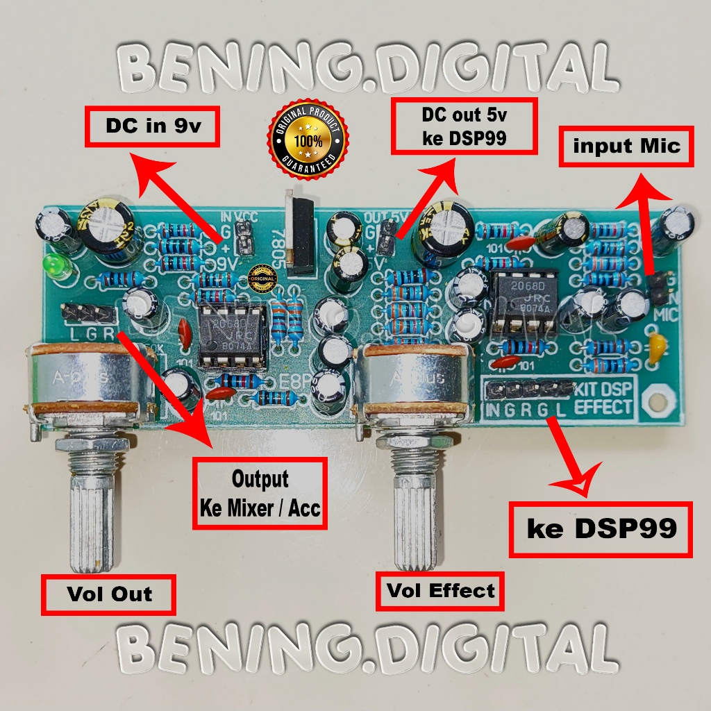 Jual Kit penguat mic mixer untuk kit effect modul DSP 99 digital nyess ...