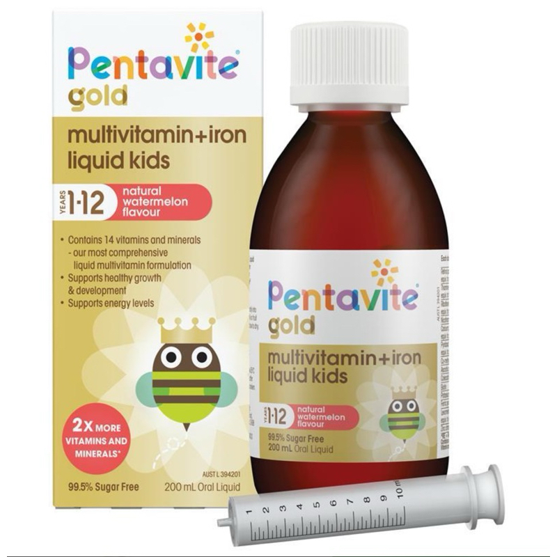 Jual Pentavite Gold Multivitamin + Iron Liquid For Kids 200ml | Shopee ...