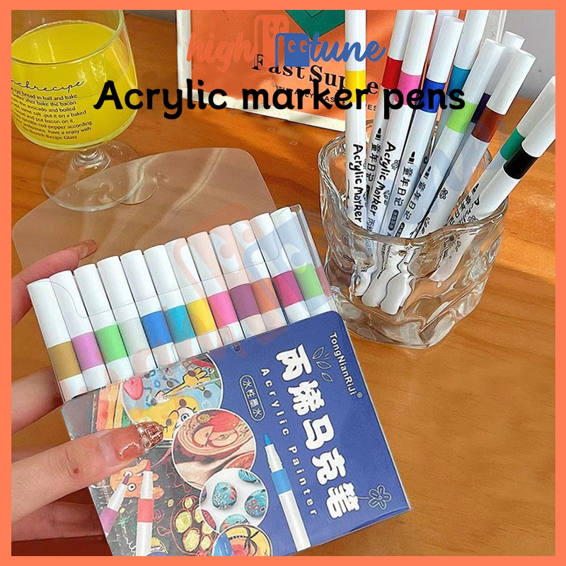 Jual Hightune Spidol Akrilik Acrylic Marker Set 12/24/36/48/60/80 ...