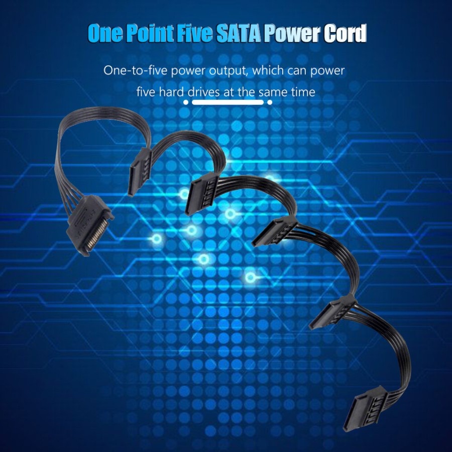 Jual KABEL SATA 15 PIN 1 TO 5 POWER SATA TO 5 SATA HDD SSD 1 KE 5 ...