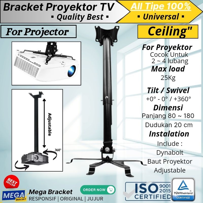 Jual Bracket Braket Breket Proyektor Gantung Plafon Ceiling Projector ...