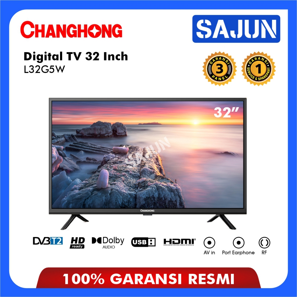 Jual Changhong LED TV Digital 32 Inch 32G5W HD TV-HDMI-USB Movie L32G5W | Shopee Indonesia
