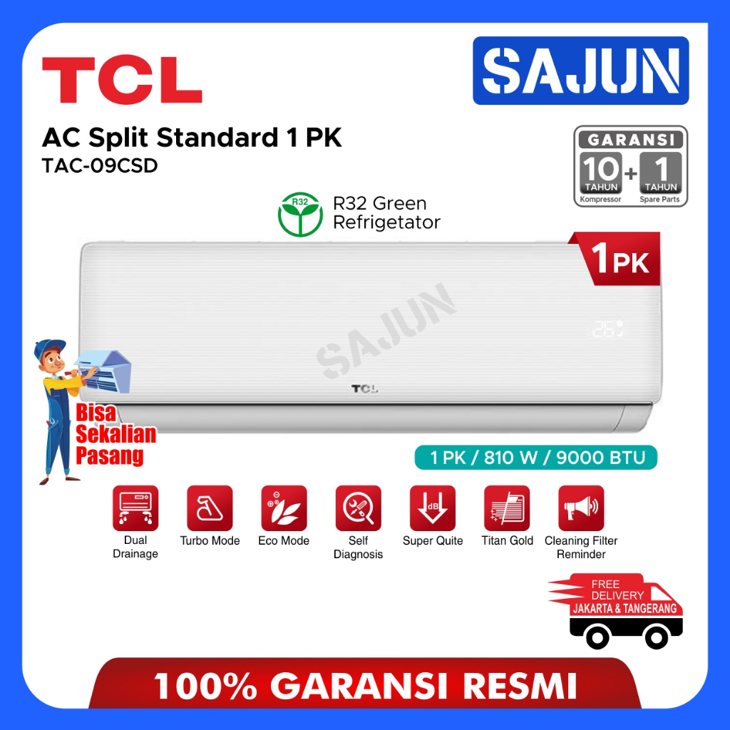 Jual TCL AC Split 1 PK TAC-09CSD Air Conditioner 1PK | Shopee Indonesia