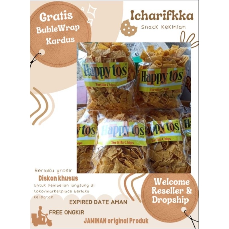 Jual ready stok HAPPYTOS CHIKI snack kiloan original SIAP KIRIM EXPIRED ...
