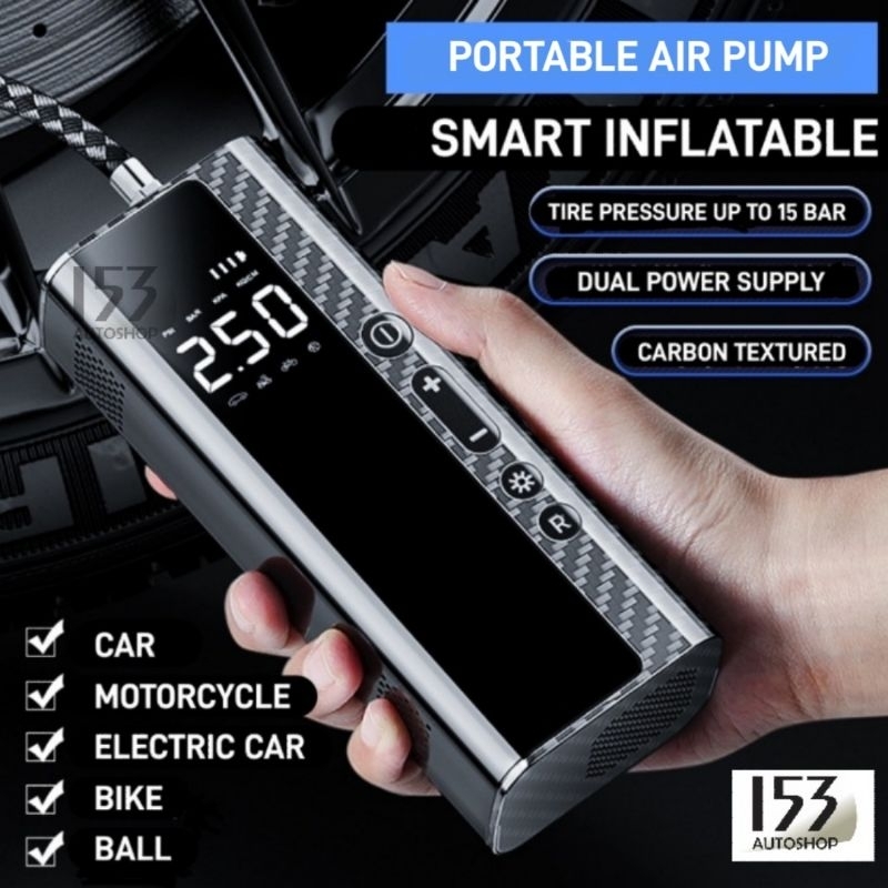 Jual Pompa Angin Ban Mobil Portable Rechageable Dual Power Supply ...