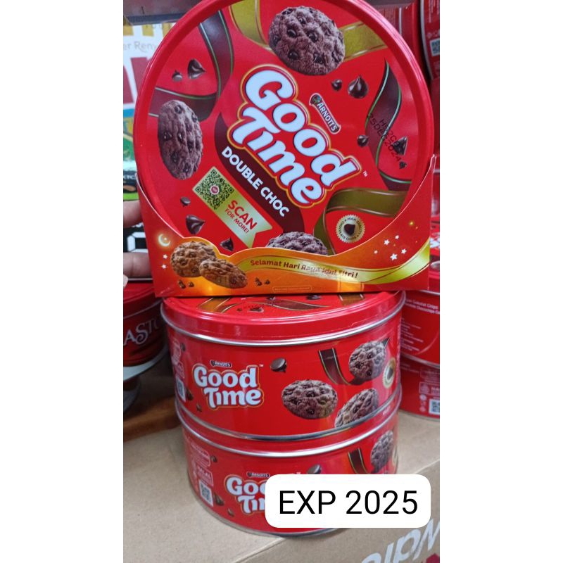 Jual Arnotts Good Time Double Choc/Biskuit GoodTime Kaleng/Good Time ...