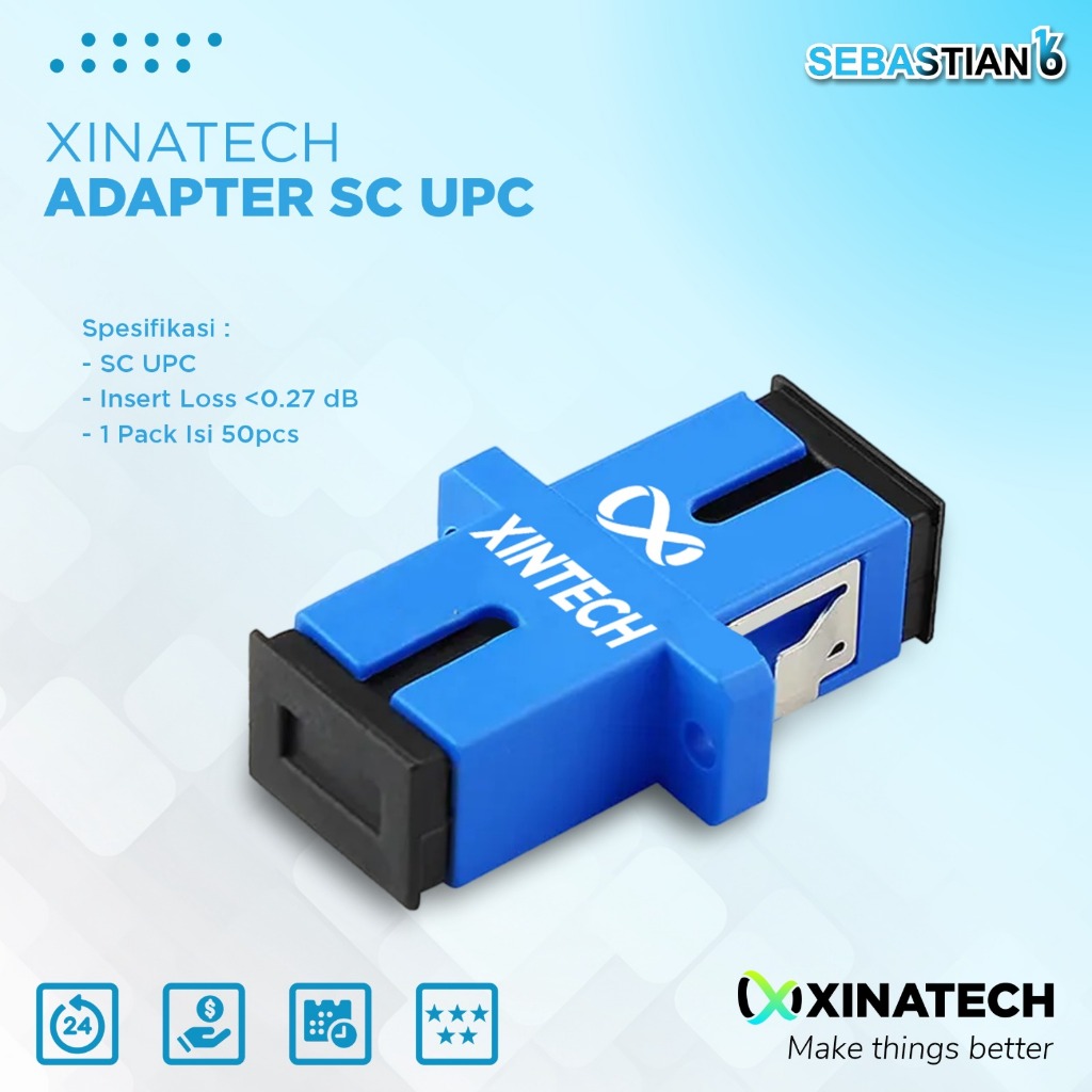 Jual [𝗛𝗶𝗴𝗵 𝗤𝘂𝗮𝗹𝗶𝘁𝘆] 50PCS Adapter SC UPC Fiber Optic Connector Adaptor ...