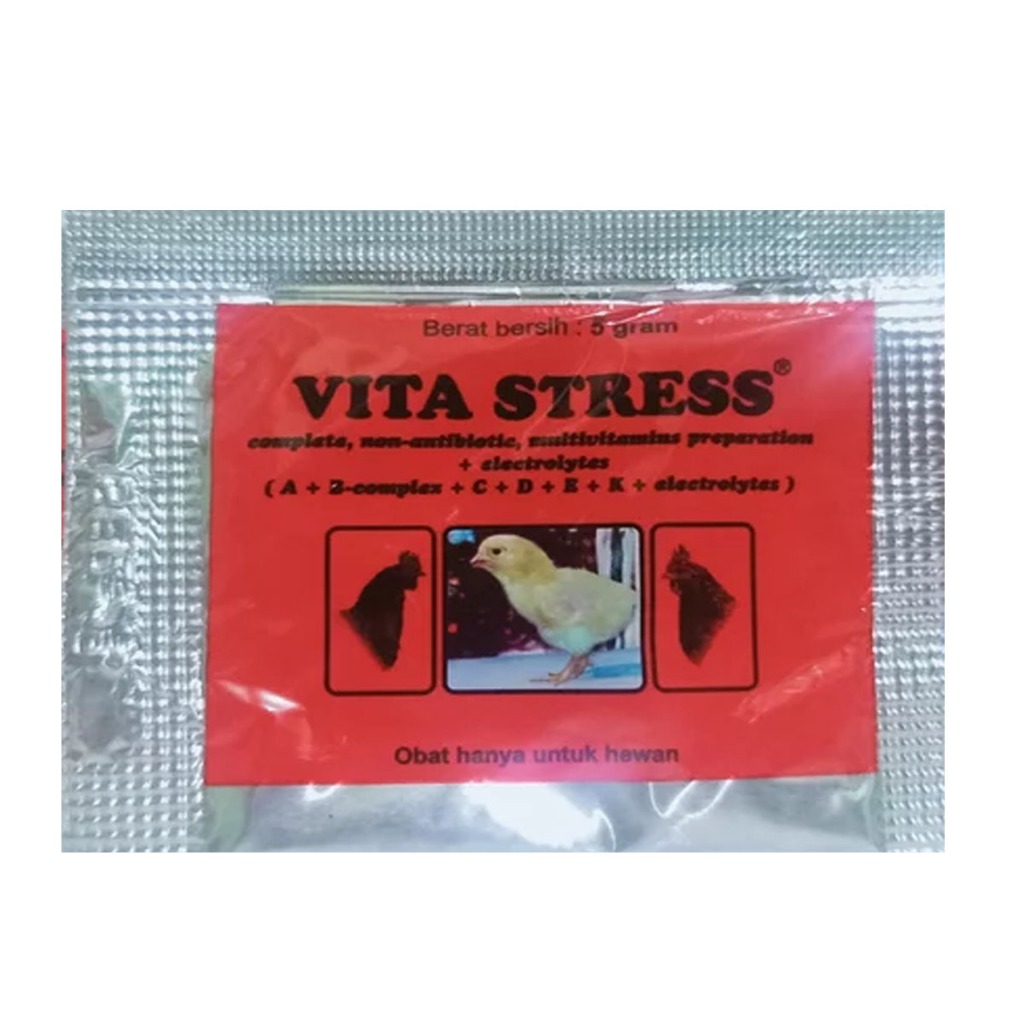 Jual Vita Stress Vitamin Ayam 5 Gram Obat Anti Stress Ayam Vitastress ...