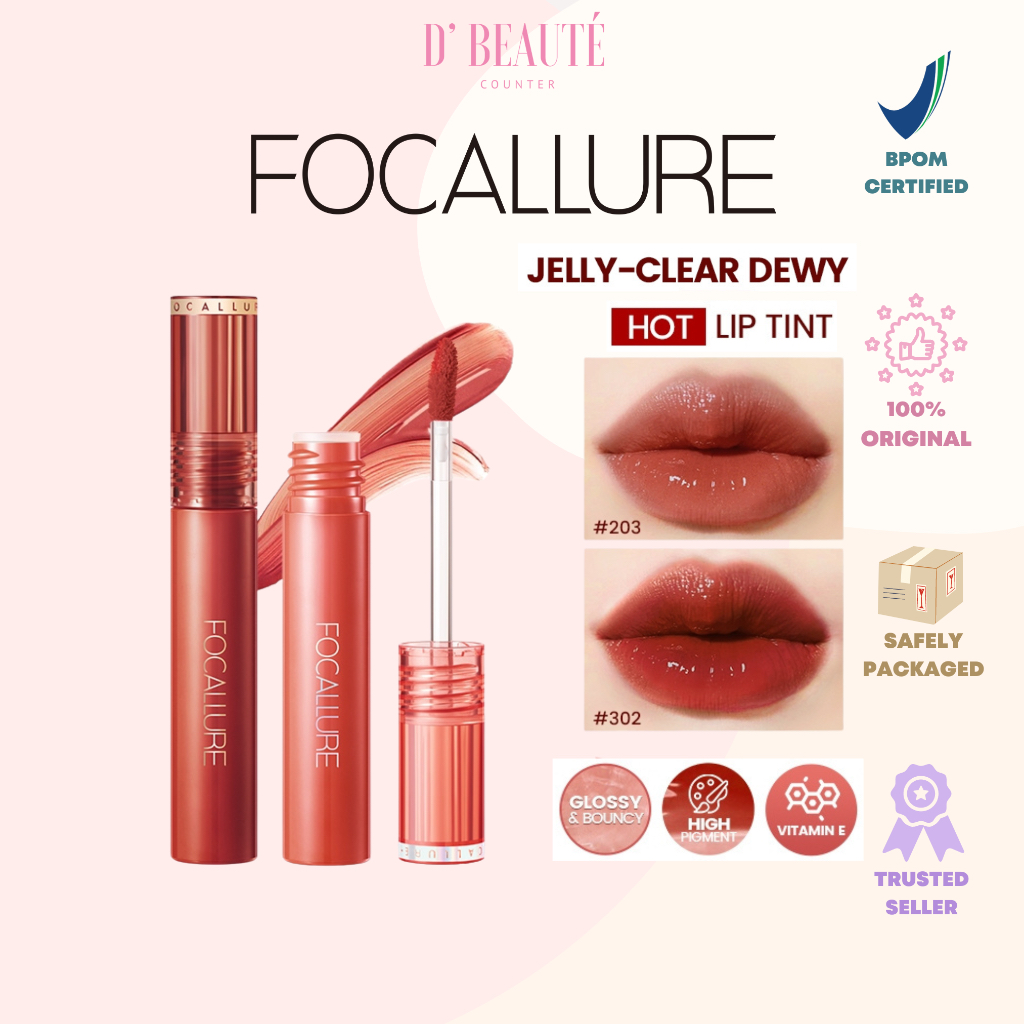 Jual Focallure Glossy Tint FA208 Jelly Clear Dewy Lipstick Tahan lama Lip Tint Lip Gloss ...