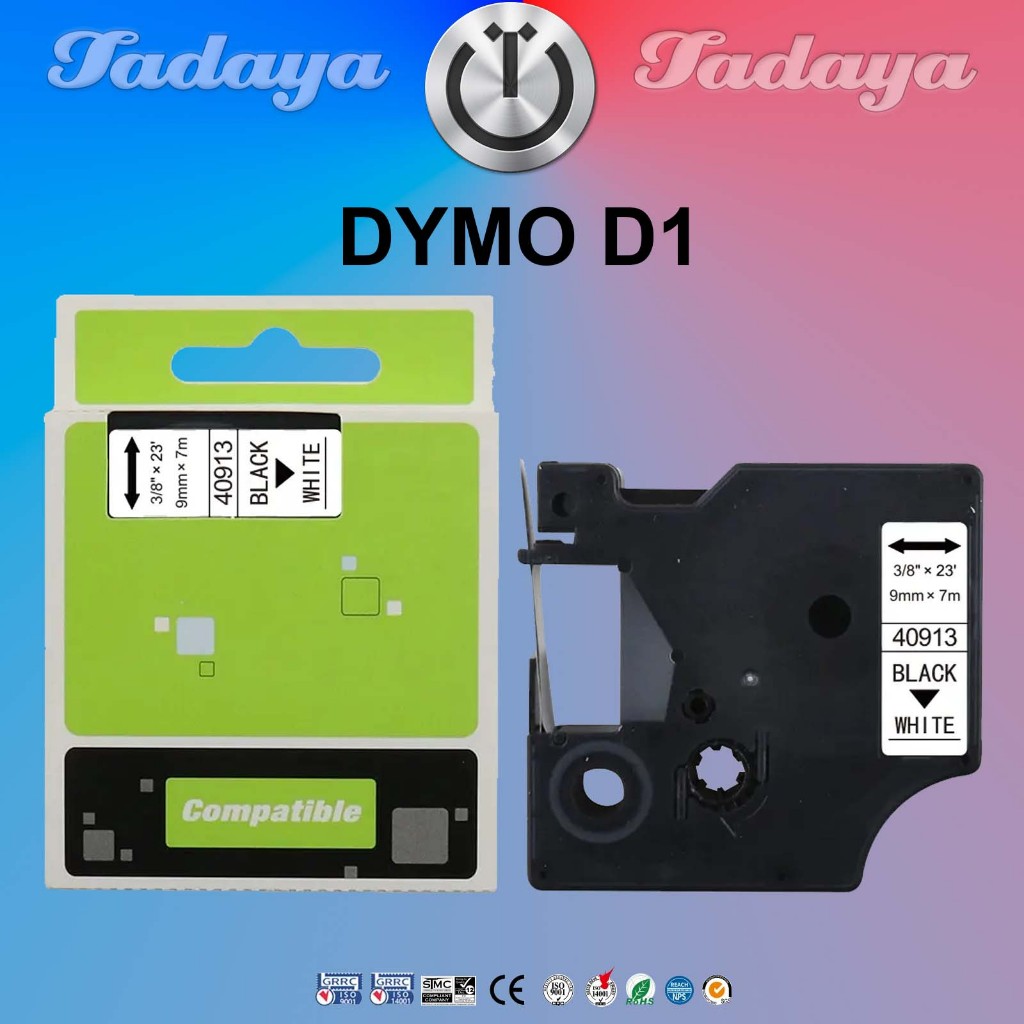 Jual Label Dymo D1 Tape Pita Refill Tinta Hitam Cartridge Compatible ...
