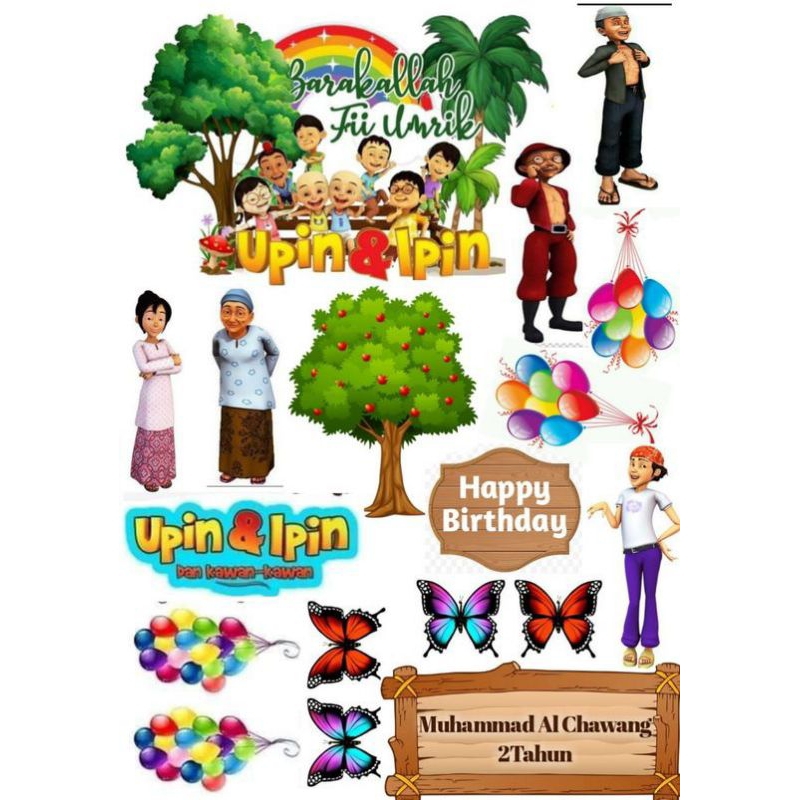 Jual Cetak Topper Upin Ipin, Topper Kue Ultah | Shopee Indonesia