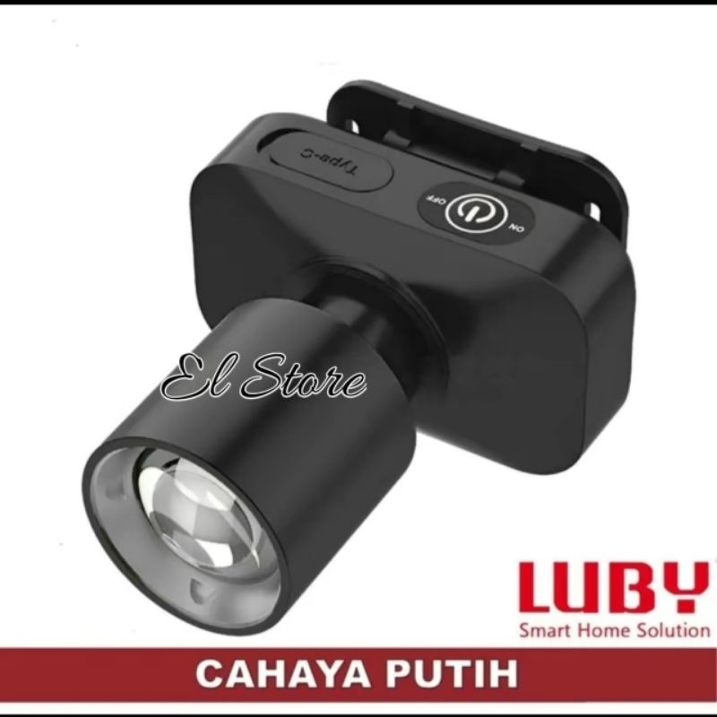Jual Senter Kepala Zoom Laser LUBY Jarak Jauh LED 3 Mode Cahaya ...