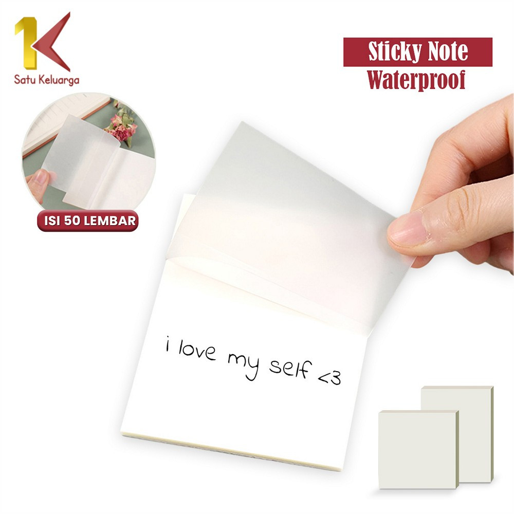 Jual Satu Keluarga Sticky Note Transparan Isi 50 Lembar A87 Memo Kertas ...