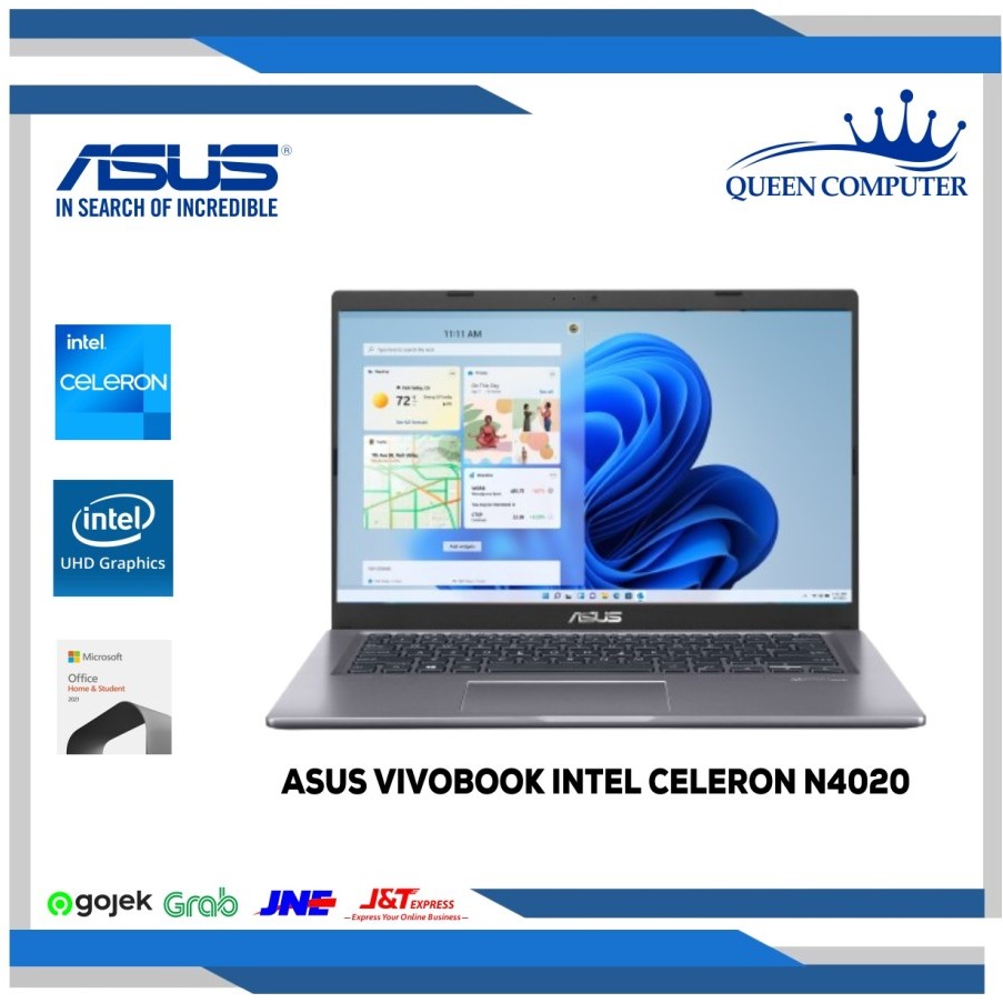 Jual Laptop ASUS Vivobook INTEL CELERON N4020 8GB 256GB W11 OHS Grey ...