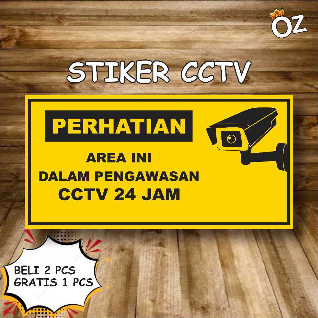 Jual STIKER PENGAWASAN CCTV 24 JAM / STIKER CCTV / STIKER VINIL / ANTI ...