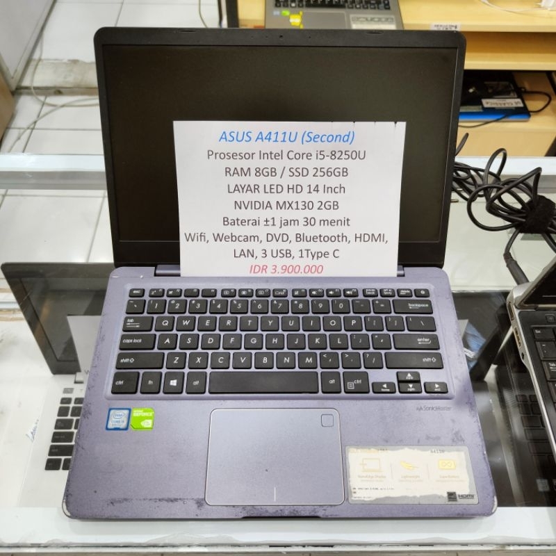 Jual Second LAPTOP ASUS A411u 14inch Intel core i5 gen 8 Ram 8Gb Ssd ...