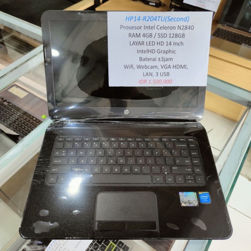 Jual Second LAPTOP HP 14 R204tu Intel Celeron N2840 Ram 4Gb Ssd 128Gb 14inch Murah Seken Bekas ...