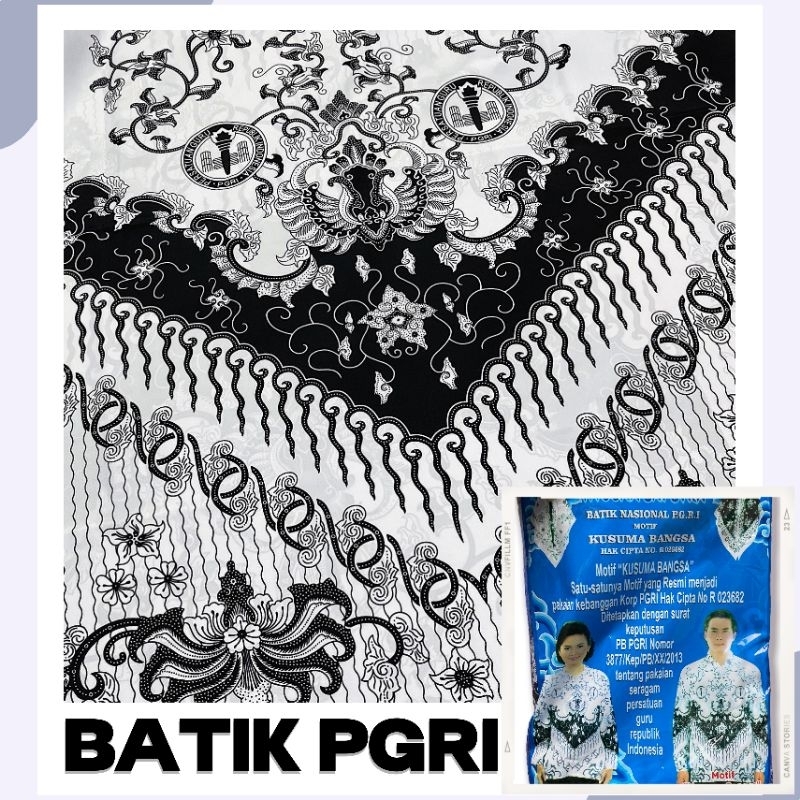 Jual KAIN BATIK NASIONAL SERAGAM PGRI MOTIF KUSUMA BANGSA PER 2.25 ...