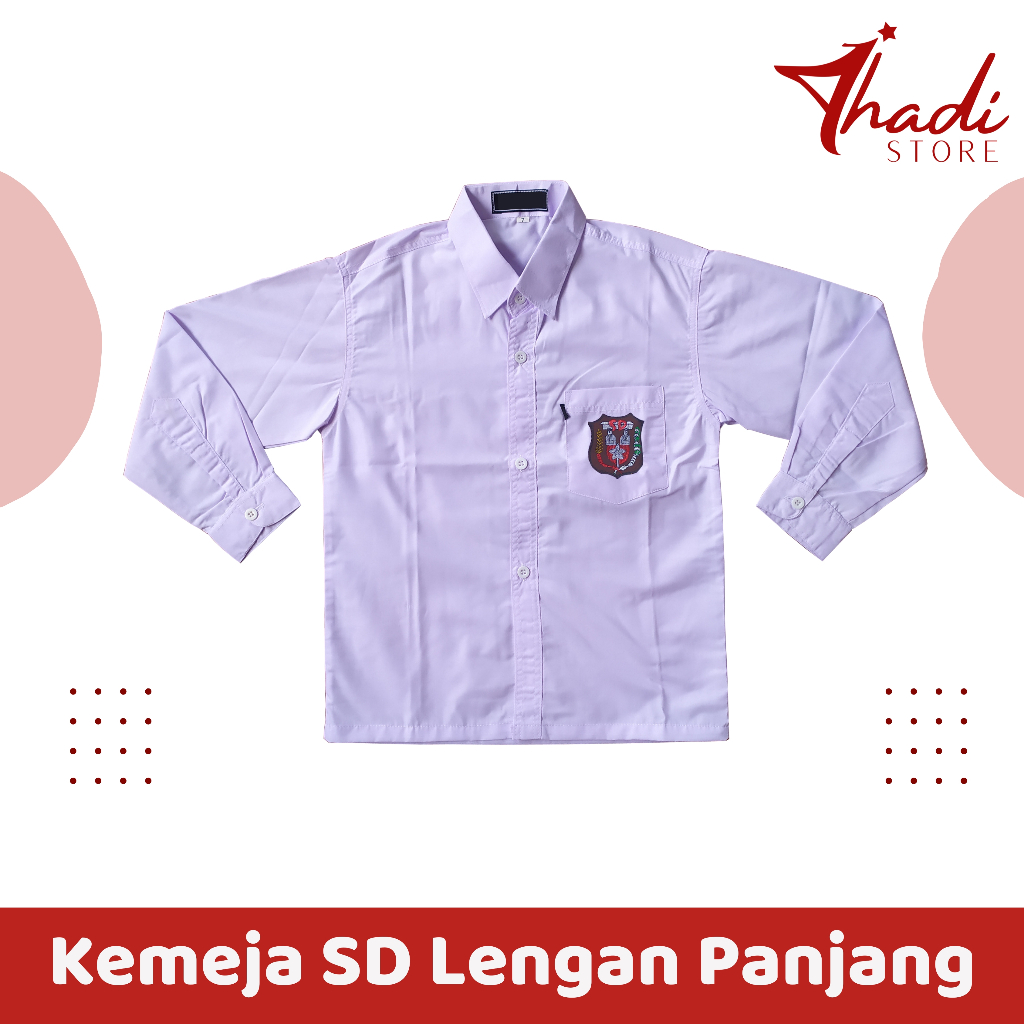 Jual Baju Seragam Sekolah SD Panjang Katun Teteron Kemeja Osis Sulam ...