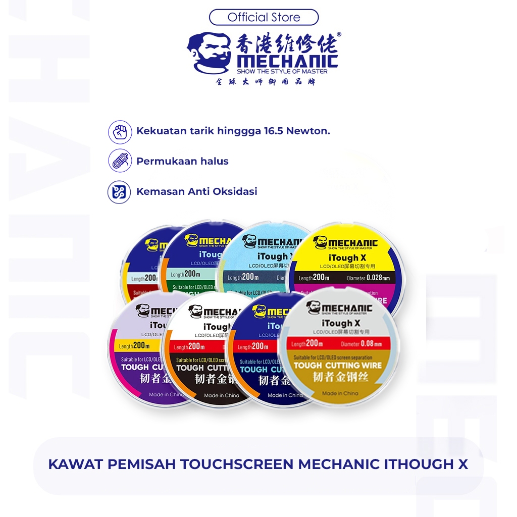 Jual Mechanic Kawat Pemisah Touchscreen ITHOUGH X 200M Kawat baja ...