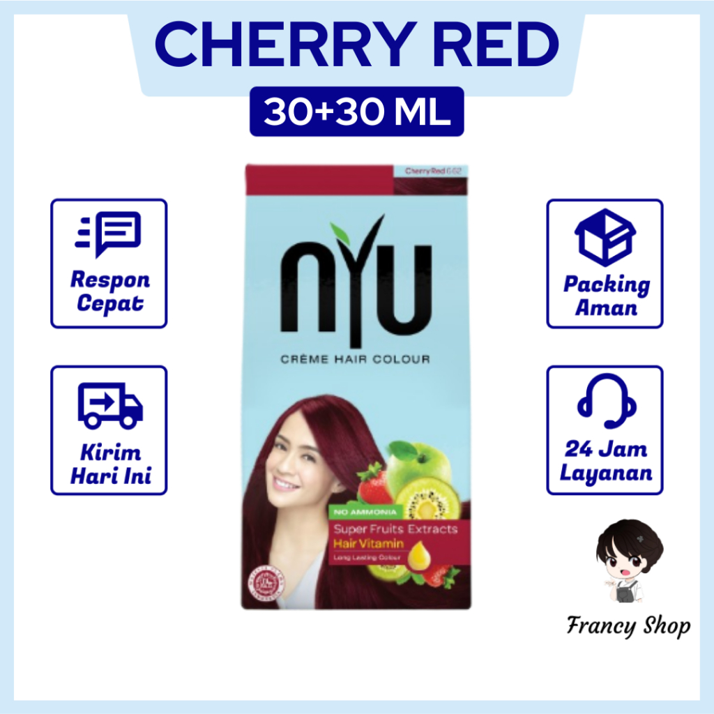 Jual NYU Creme Hair Colour Cherry Red Pewarna Rambut Merah 30+30 ml ...