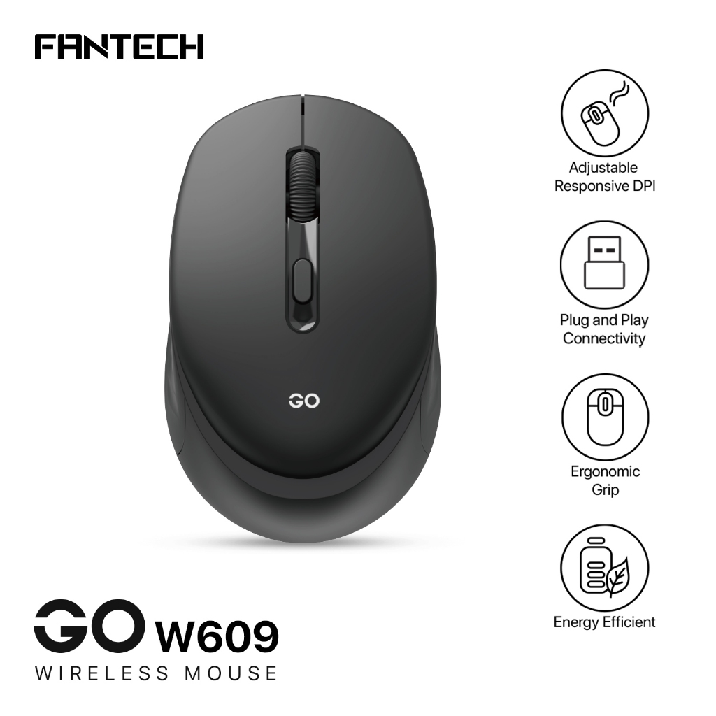 Jual FANTECH GO Wireless Mouse High Performance 1600DPI W609 AGP | Shopee Indonesia