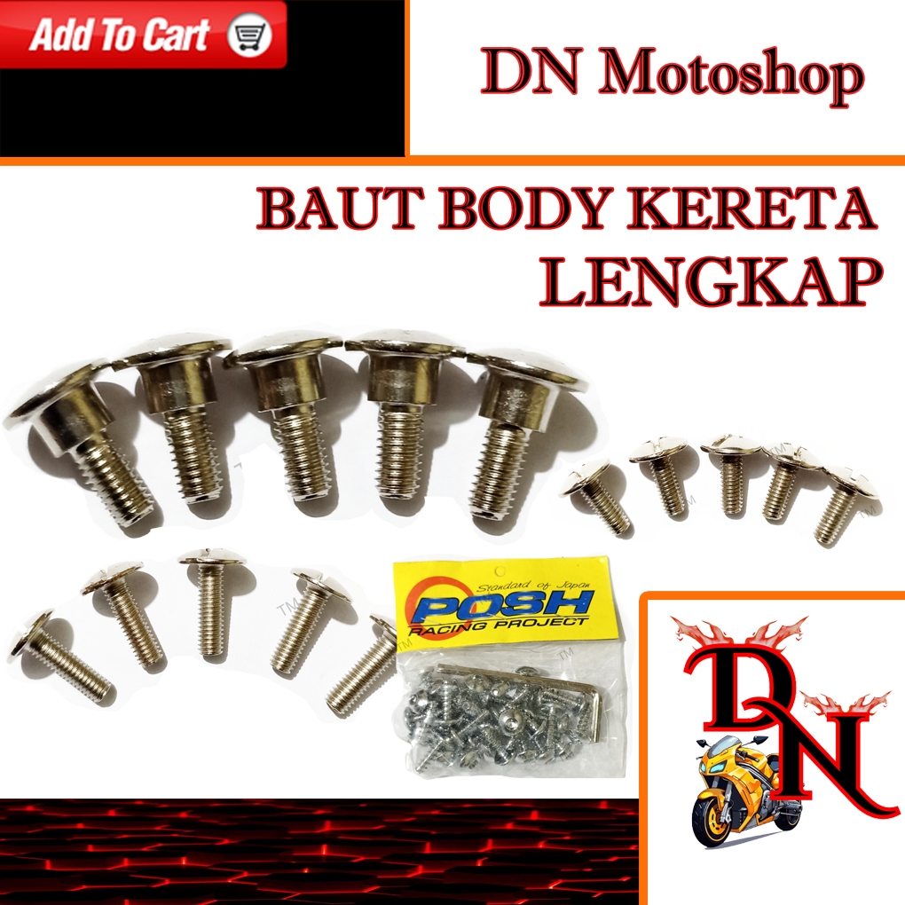 Jual Baut Body Nikel Plastik Premium Motor Atau Kereta KLX KUNCI L ...