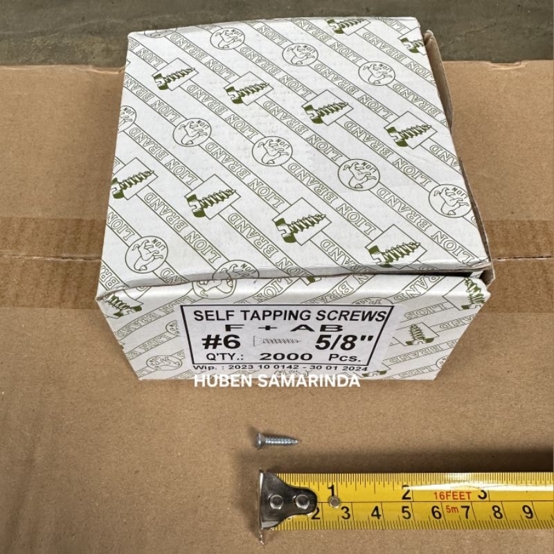 Jual (1 Kotak 2000 PCS) Sekrup Tap Tapping Screw FAB FH Kepala Rata ...