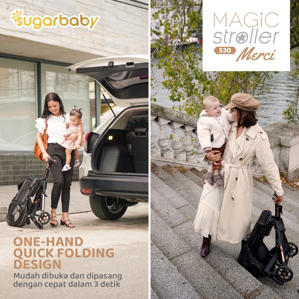 Jual Sugar Baby Stroller 530 Merci Kereta Dorong Bayi 2 arah Stroller ...