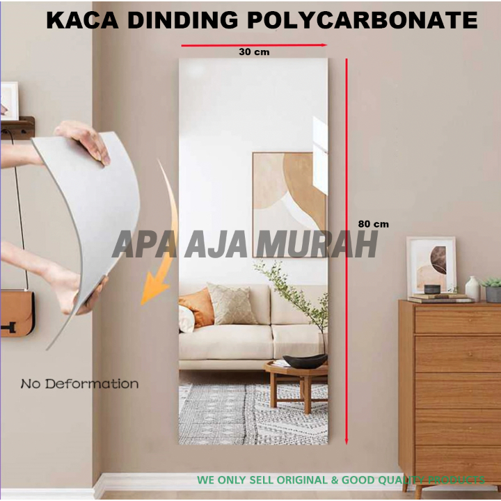 Jual [ MAXII ] 30x80 cm - Cermin DROMMARE Plastic Stiker Tempel ...