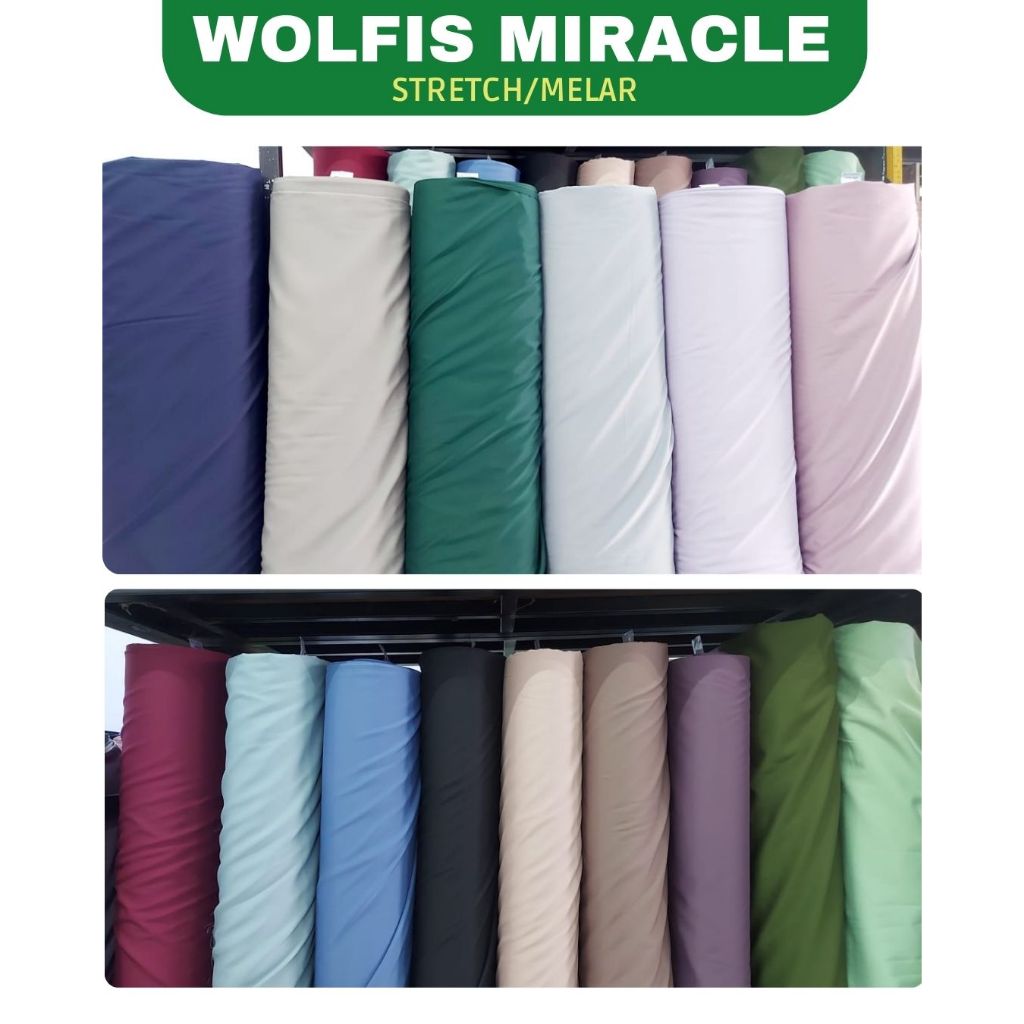 Jual Kain Wolfis Premium Miracle Stretch Melar MRC | Shopee Indonesia