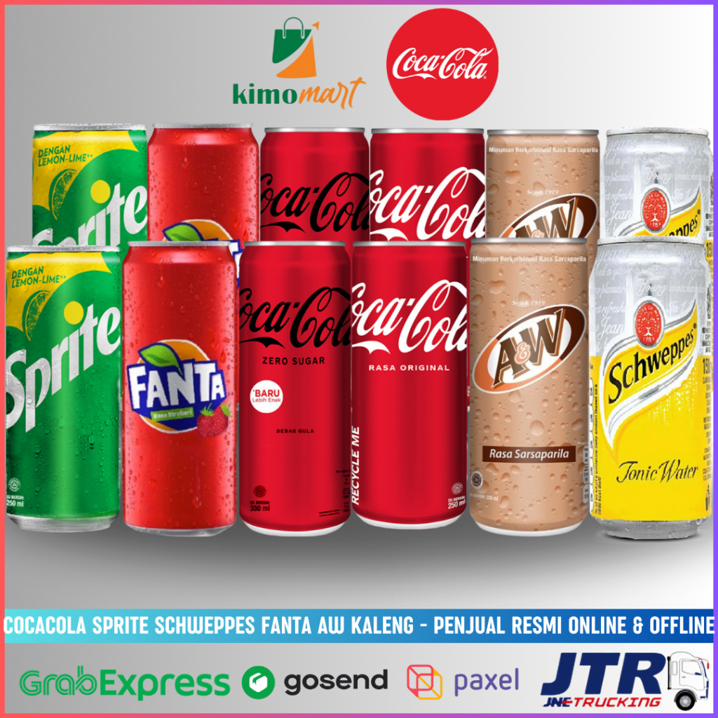 Jual Minuman Kaleng Coca Cola Fanta Schsweppes Sprite AW Zero - 1 ...