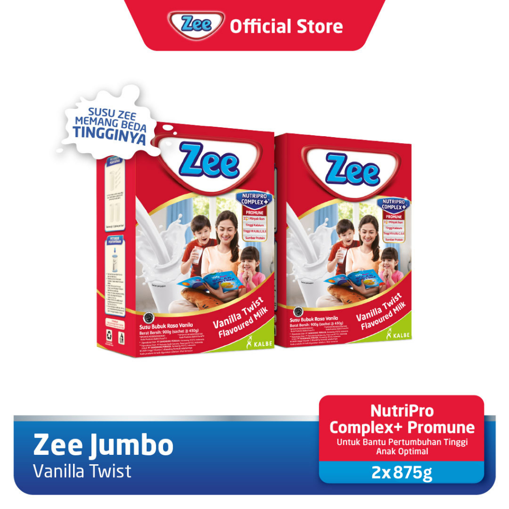 Jual Zee Reguler Jumbo Vanilla Twist Milk 875gr (2 Pack) | Shopee Indonesia