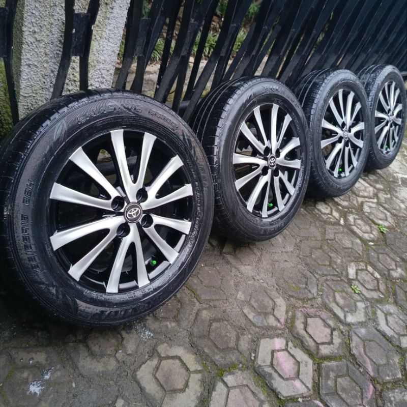 Jual 4 Velg R15 PCD 100+Ban 185/65 vios etios calya sigra limo datsun picanto lova yaris jazz ...