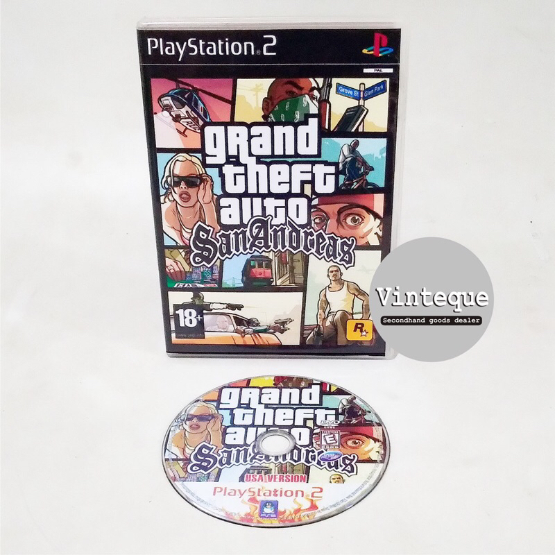 Jual Kaset CD DVD PS2 Playstation 2 Original Pabrik GTA Grand Theft Auto San Andreas | Shopee ...