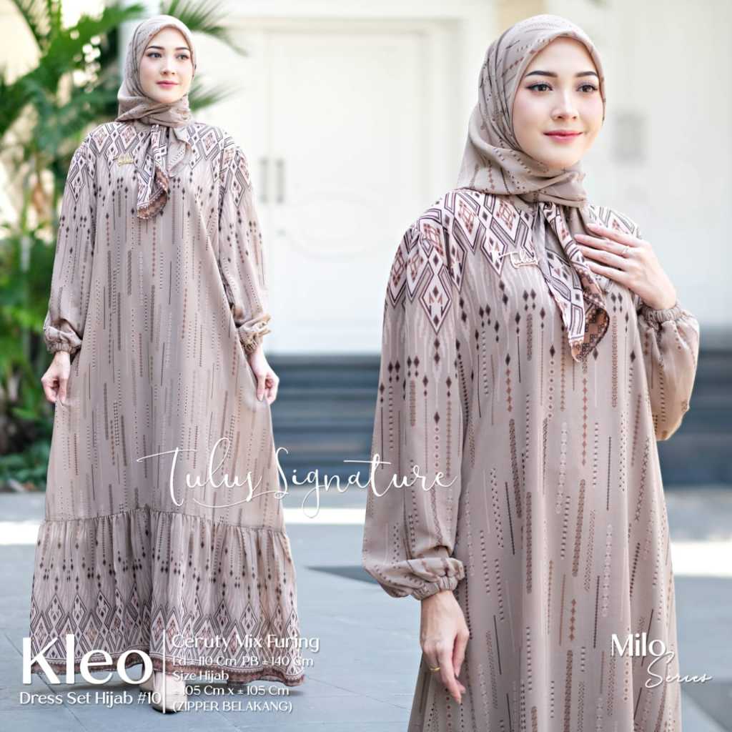 Jual Elhafidz.id Baju Gamis Set Hijab Segiempat - Gamis Ceruty With Furing LD 110 - Kleo ...