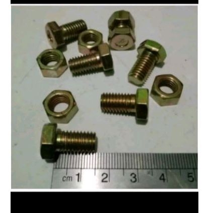 Jual BAUT + MUR KUNING BMK M8 X 15 MM BAUT SIKU LUBANG ( KUNCI 12 ) | Shopee Indonesia