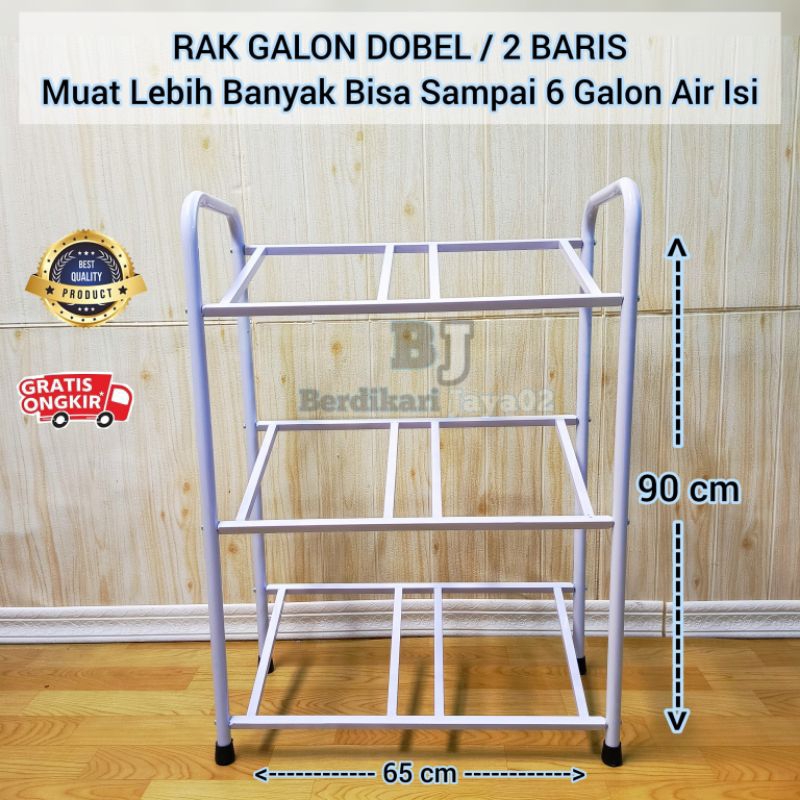 Jual Rak Galon / Tempat Galon / Rak Galon 3 Susun Dobel Rak / Muat 6 ...
