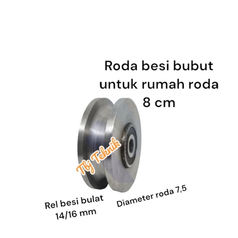 Jual roda pagar besi super roda bubut untuk rumah roda 8 cm tanpa rumah ...