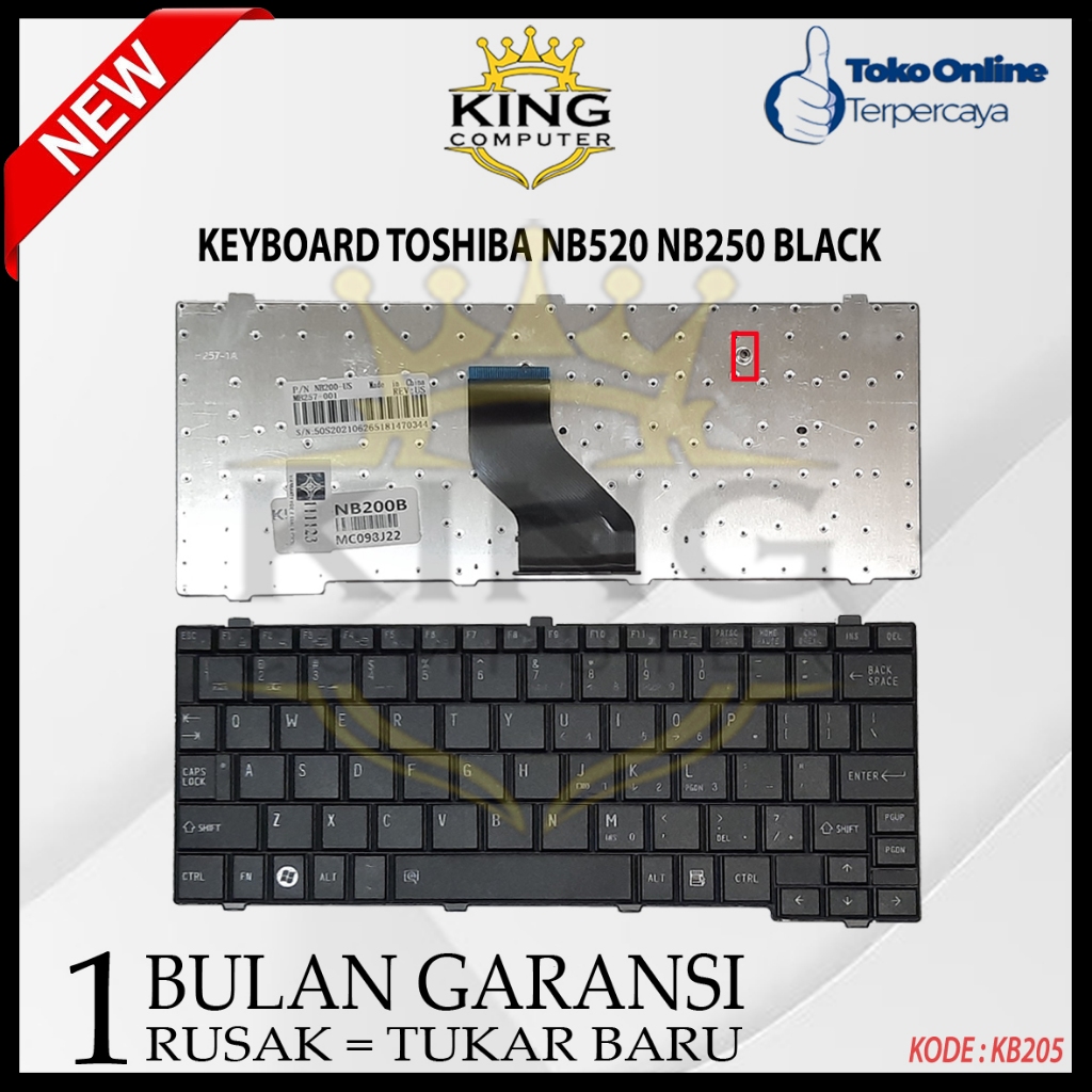 Jual KEYBOARD TOSHIBA NB200 NB201 NB205 NB250 NB300 NB305 NB500 NB505 ...