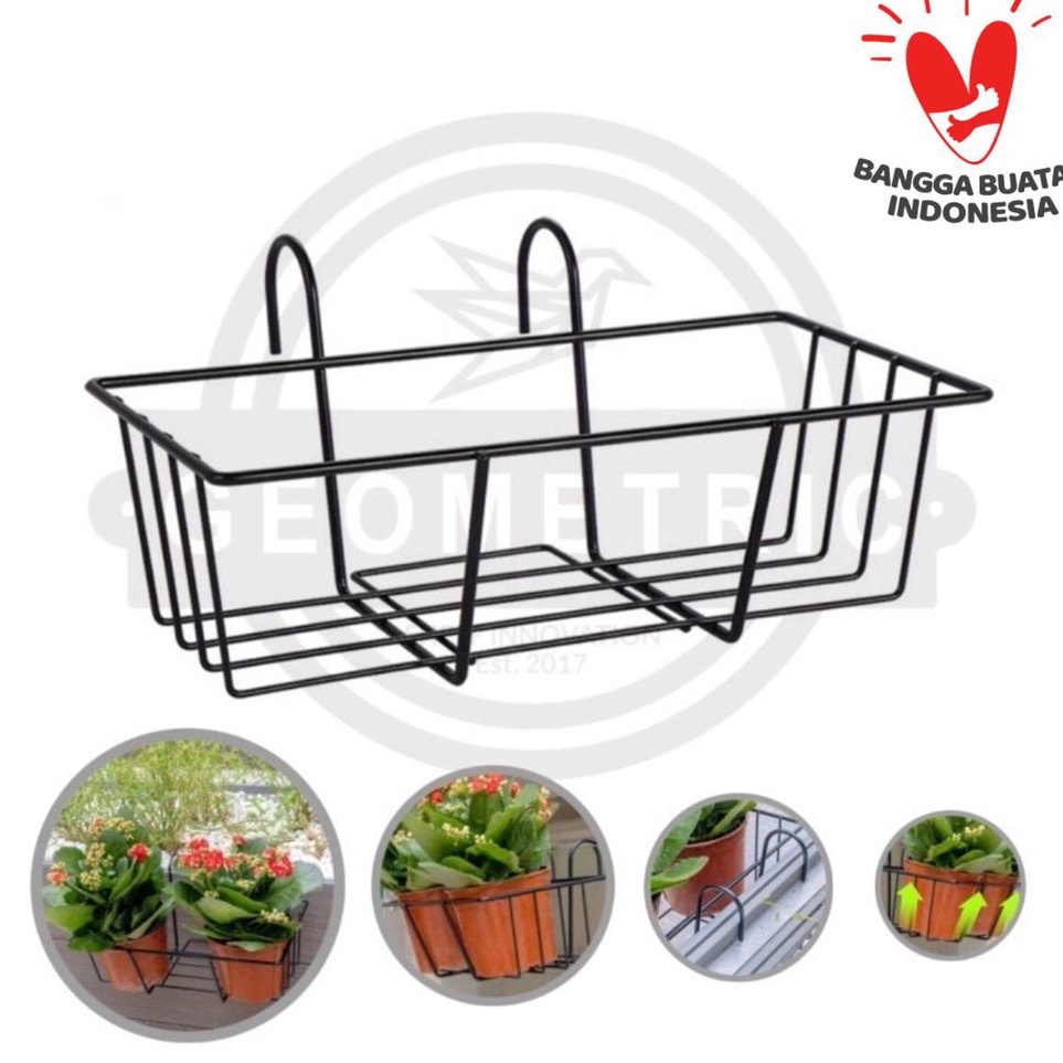 Jual ART I86G RAK POT BUNGA PERSEGI DOUBLE BALKON PAGAR VERTIKAL GARDEN ...