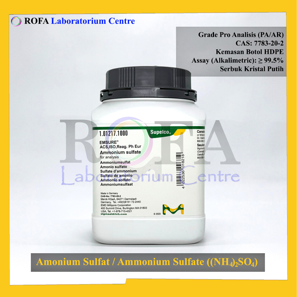 Jual Amonium Sulfat / Ammonium Sulfate / (NH4)2SO4 Pro Analisis 1000 ...