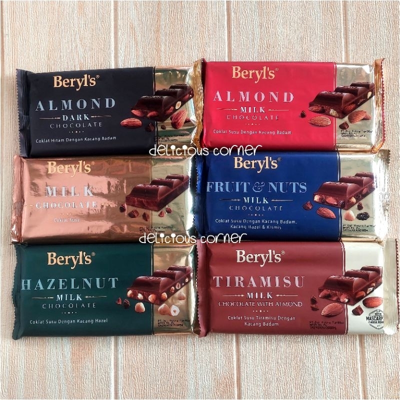 Jual Beryls Bar Chocolate 160g Almond milk, Almond dark,hazelnut ...